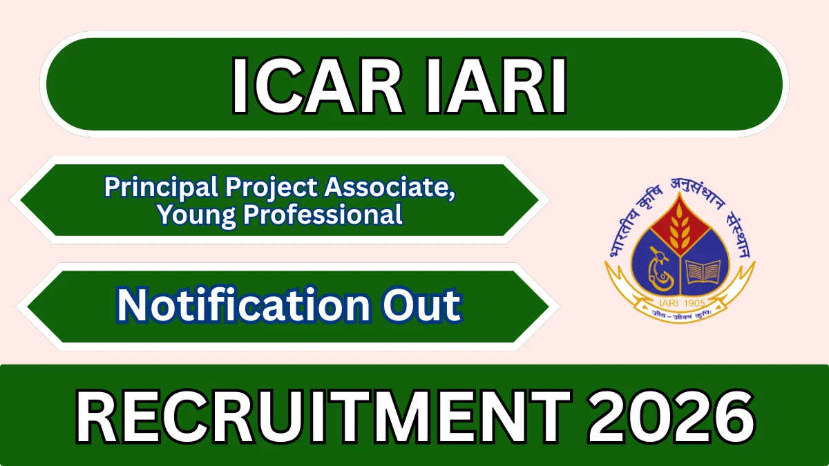ICAR IARI Recruitment 2026 - Apply Online for Principal Project ...